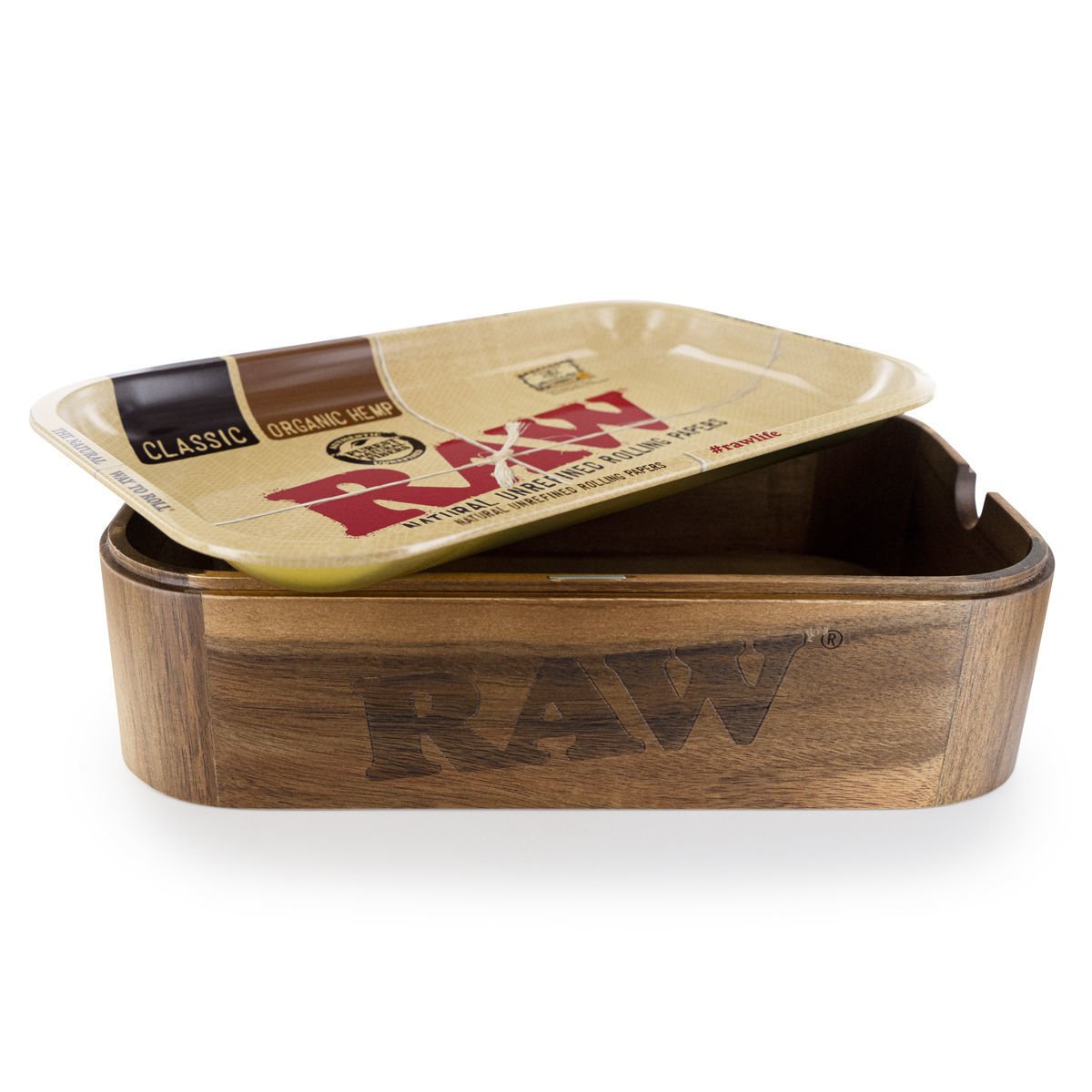 Wooden Cache Box with Tray Lid | RAW | Accessories - Zamnesia